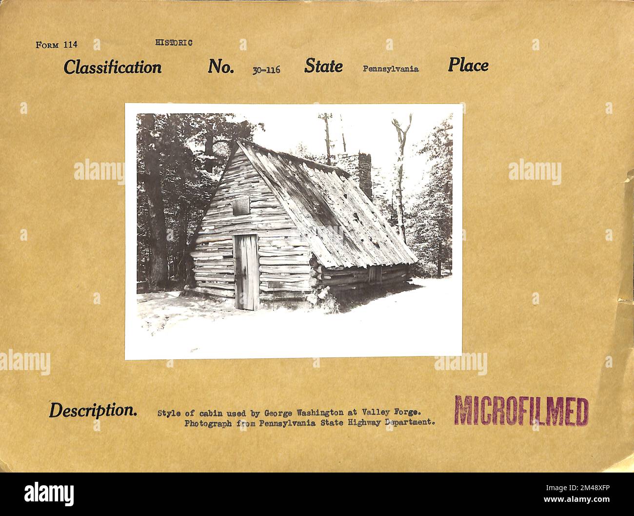 Style of Cabin Used By George Washington at Valley Forge. Original ...