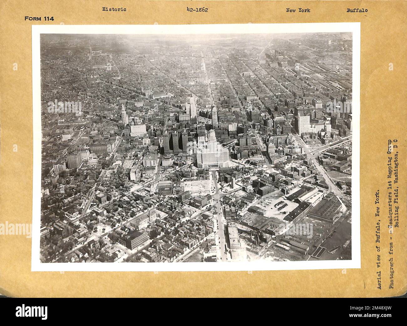 Aerial View of Buffalo, New York. Original caption: Aerial View of ...