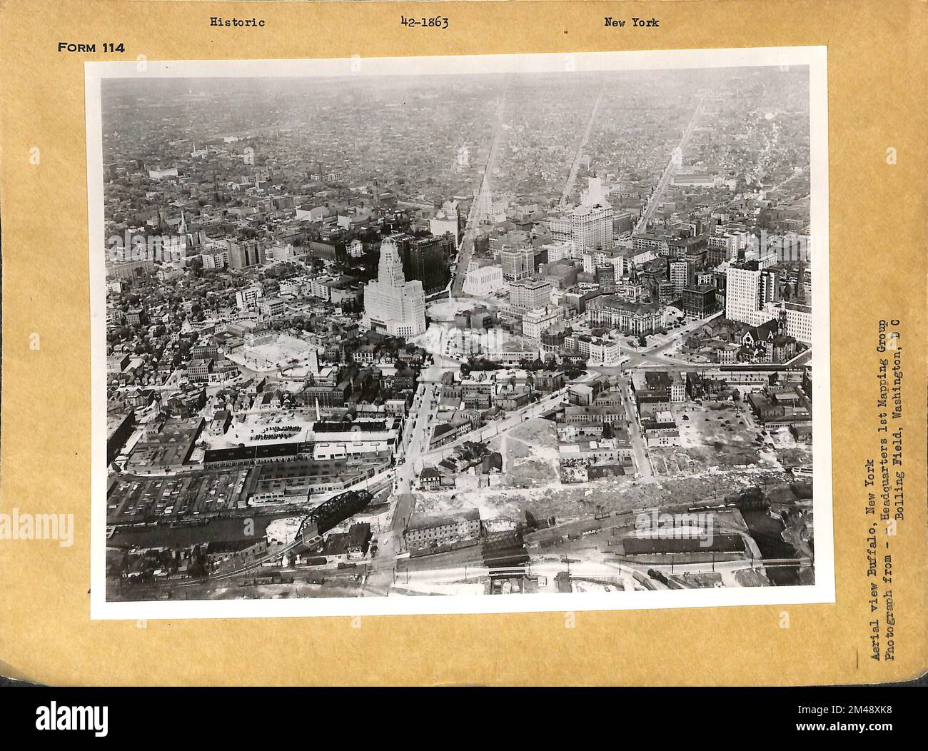 Aerial View of Buffalo, New York. Original caption: Aerial View of ...