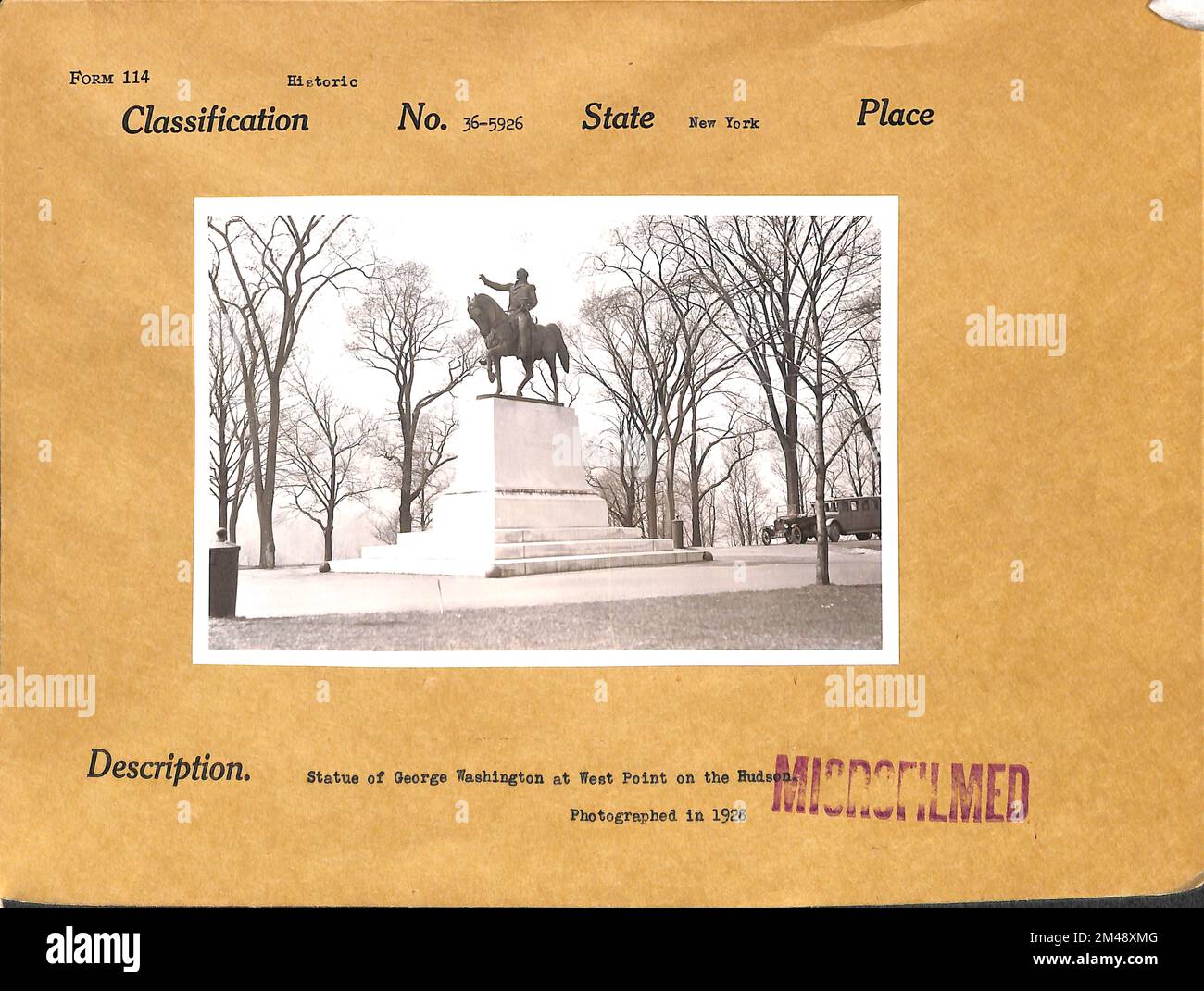Statue of George Washington at West Point on the Hudson. Original ...