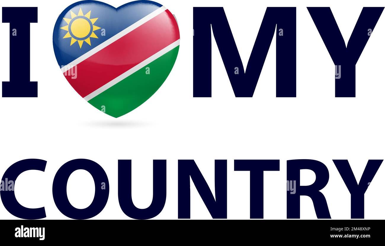 Heart with Namibian flag colors. I Love My Country - Namibia Stock ...