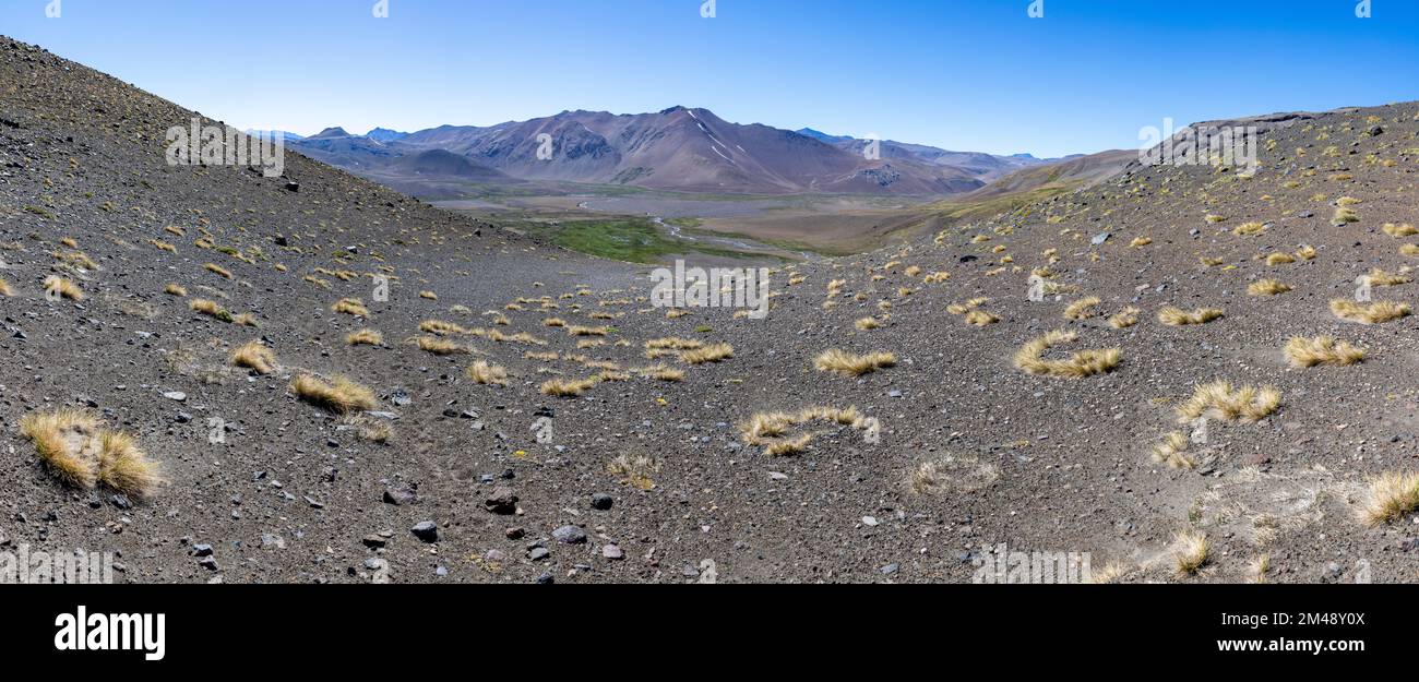 View of the breathtaking landscape at Paso Vergara in Argentina while ...