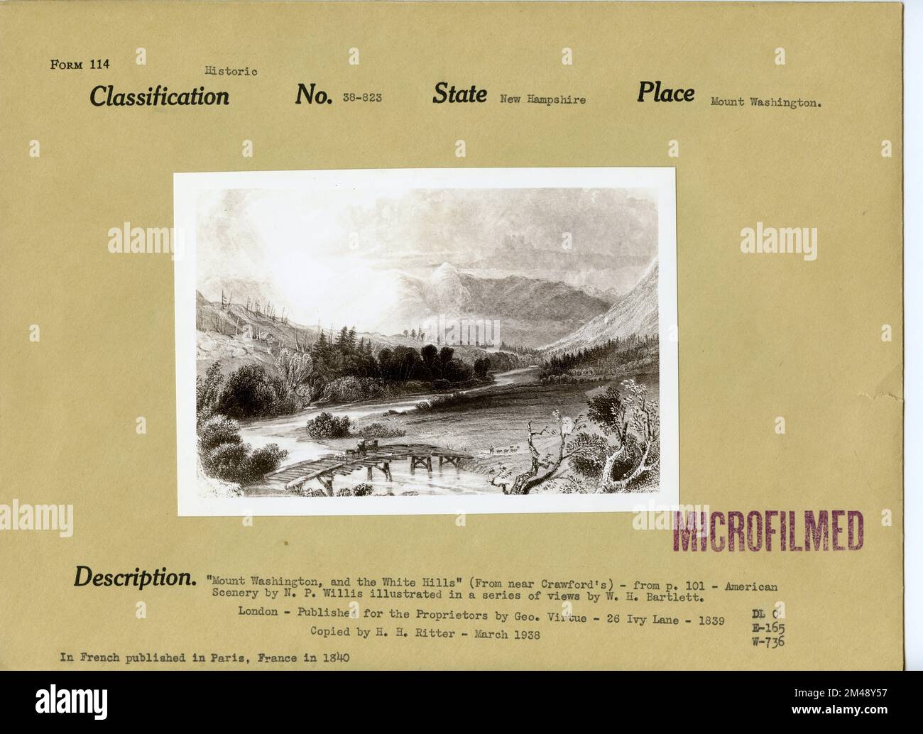 Mount Washington, and the White Hills. Original caption: "Mount ...