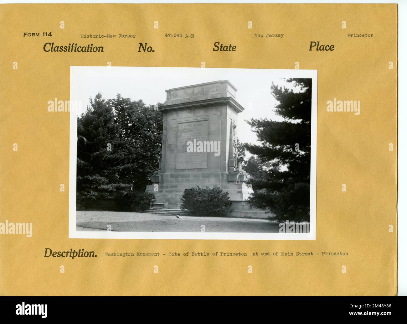 Washington Monument - Site of Battle of Princeton at End of Main Street ...