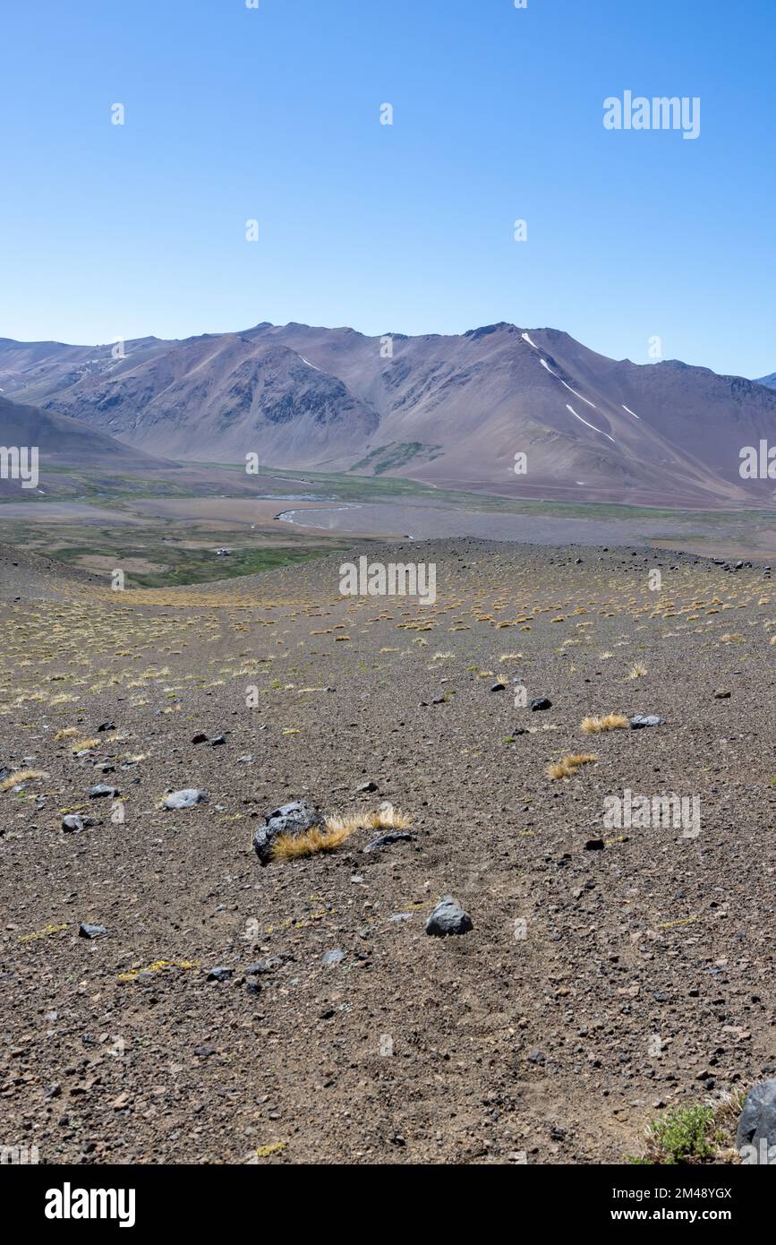 View of the breathtaking landscape at Paso Vergara in Argentina while ...