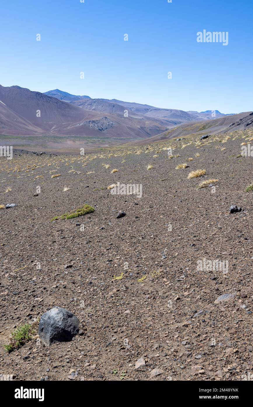 View of the breathtaking landscape at Paso Vergara in Argentina while ...