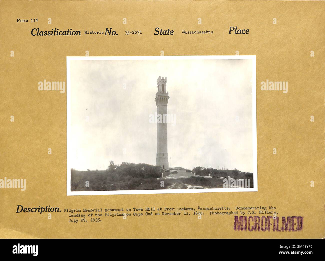 Pilgrim Memorial Monument on Town Hill at Provincetown, Massachusetts ...