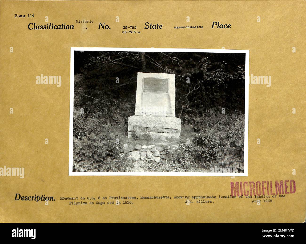 Monument on U.S. 6 at Provincetown, Massachusetts. Original caption ...