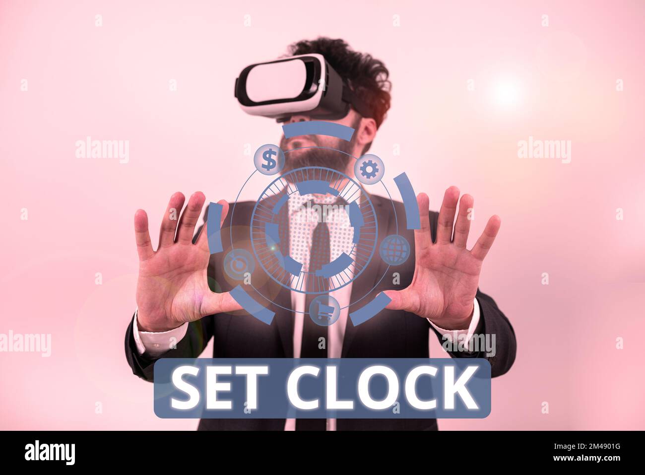 Conceptual caption Set Clock. Business overview put it to the right ...