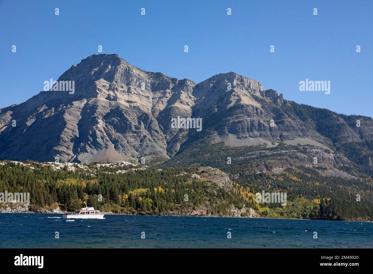 Cruise boat scenic sightseeing tour on Upper Waterton Lake with Vimy ...