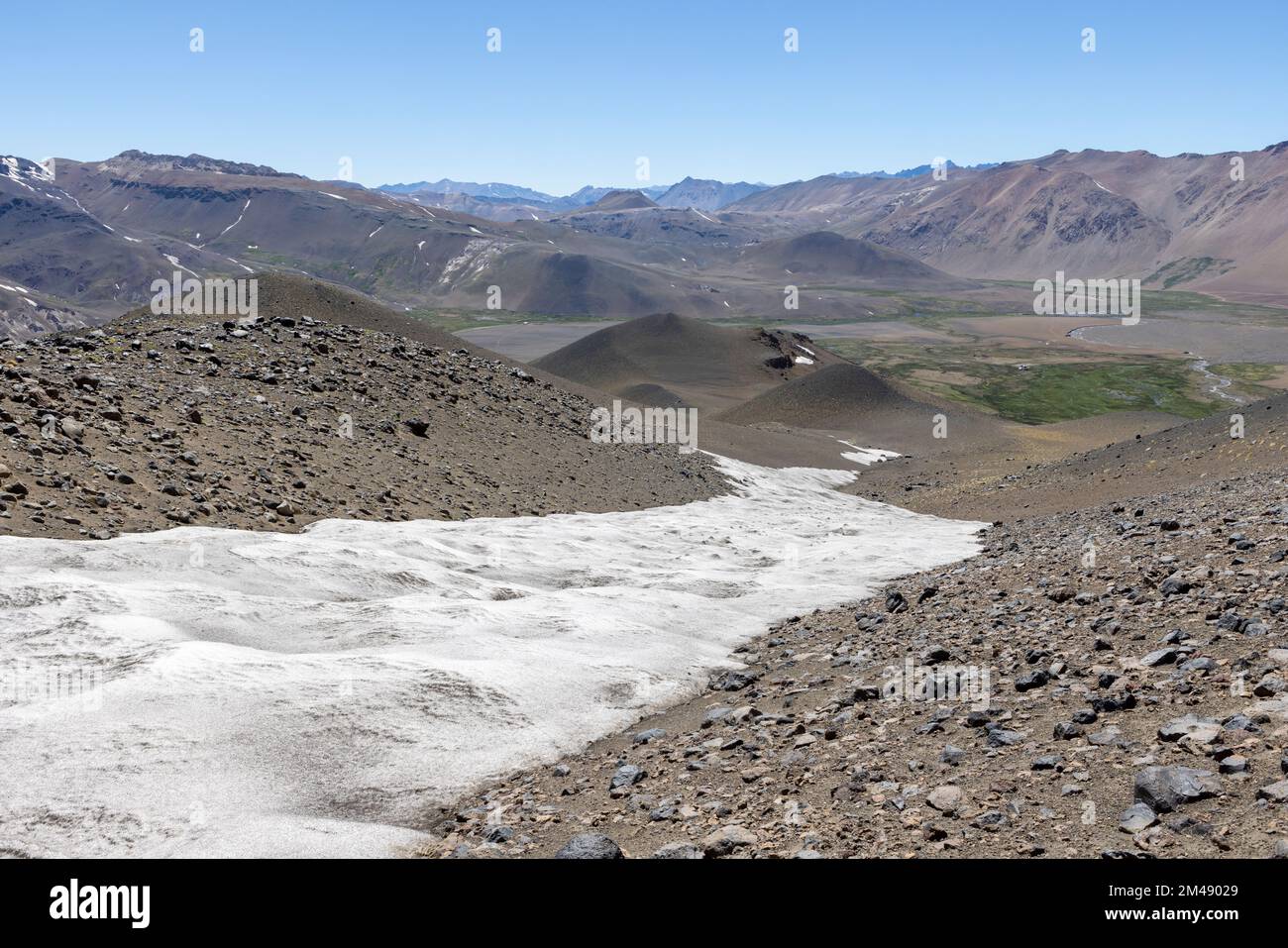 View of the breathtaking landscape at Paso Vergara in Argentina while ...
