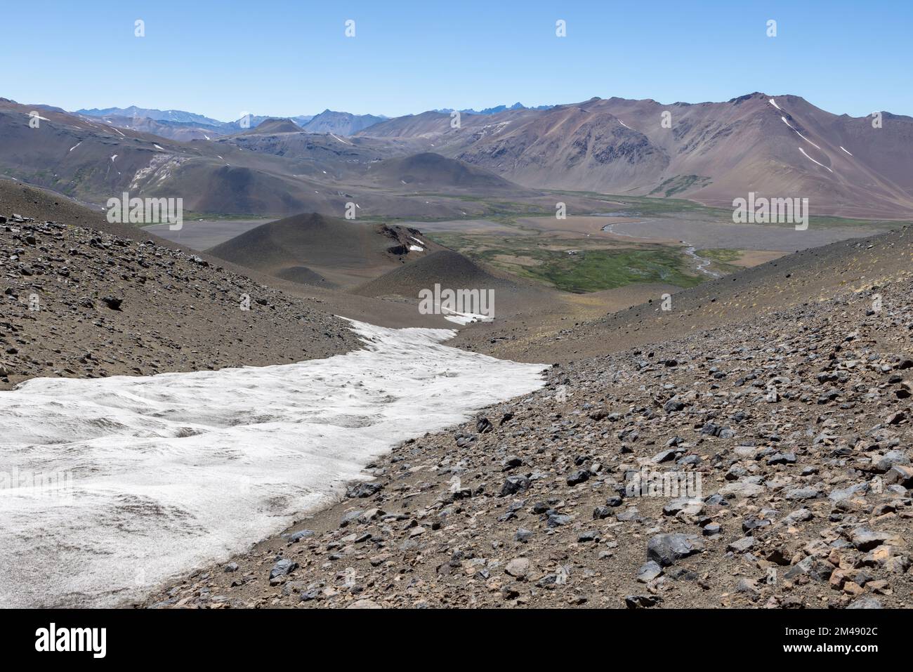 View of the breathtaking landscape at Paso Vergara in Argentina while ...