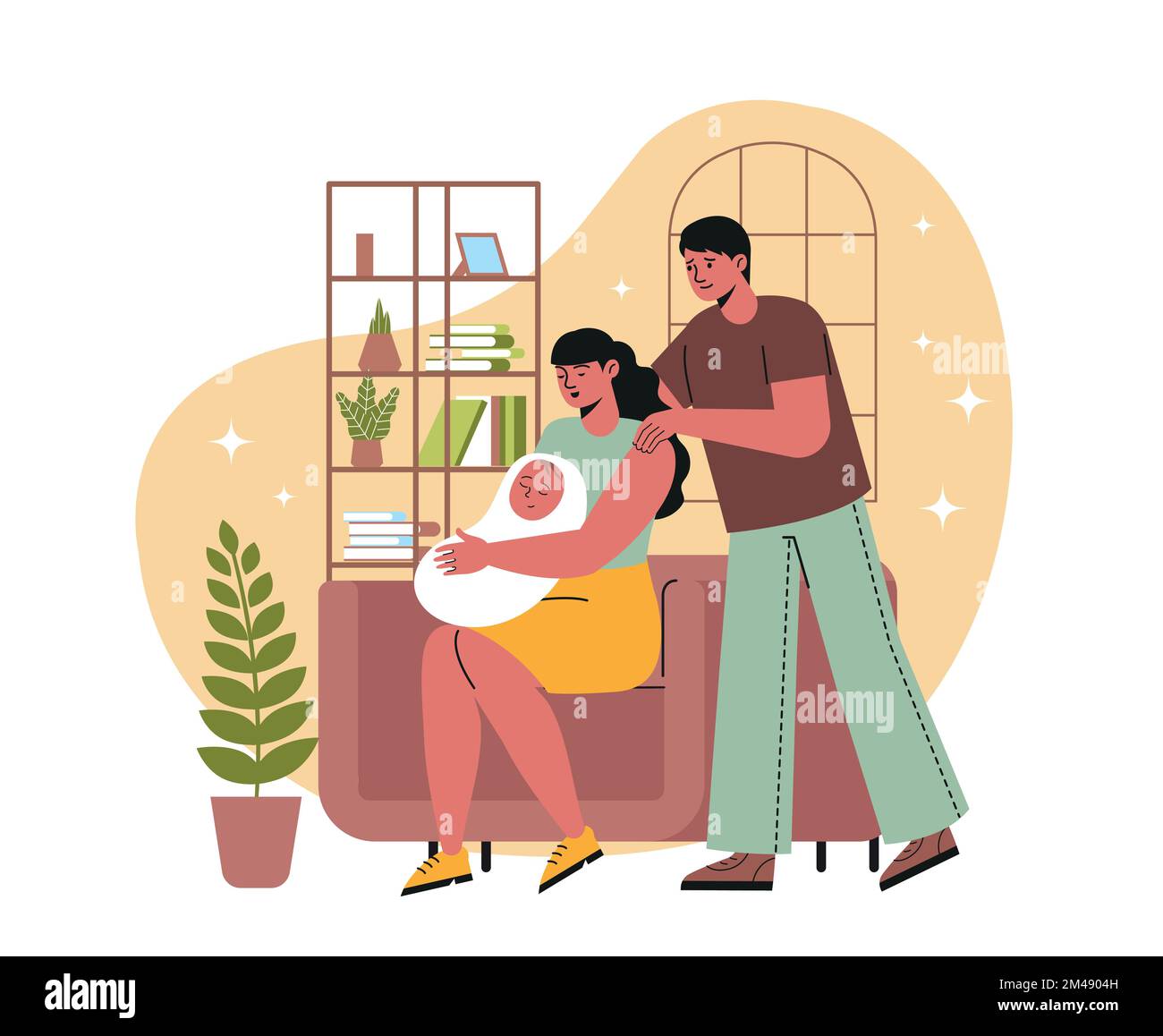 Family at baby shower parties Stock Vector Image & Art - Alamy