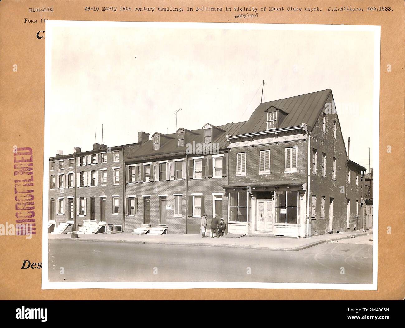 Early 19th Century Dwellings in Baltimore in Vicinity of Mount Clare ...