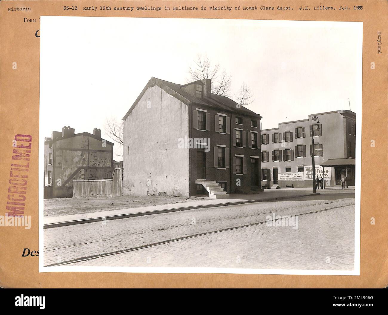 Early 19th Century Dwellings in Baltimore in Vicinity of Mount Clare ...