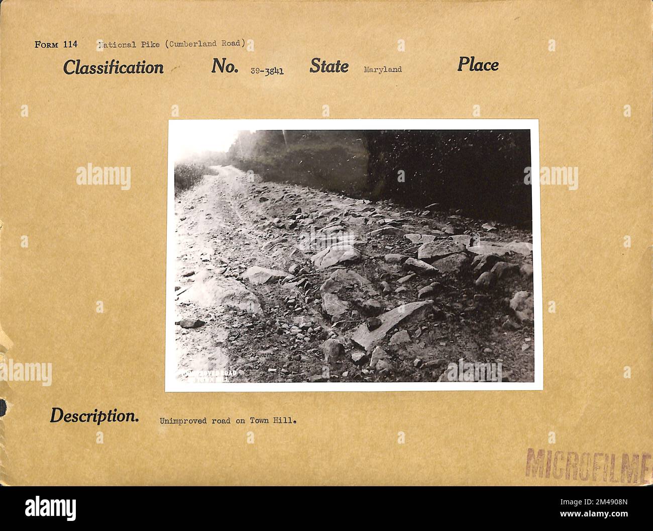 Unimproved Road on Town Hill. State: Maryland Stock Photo - Alamy