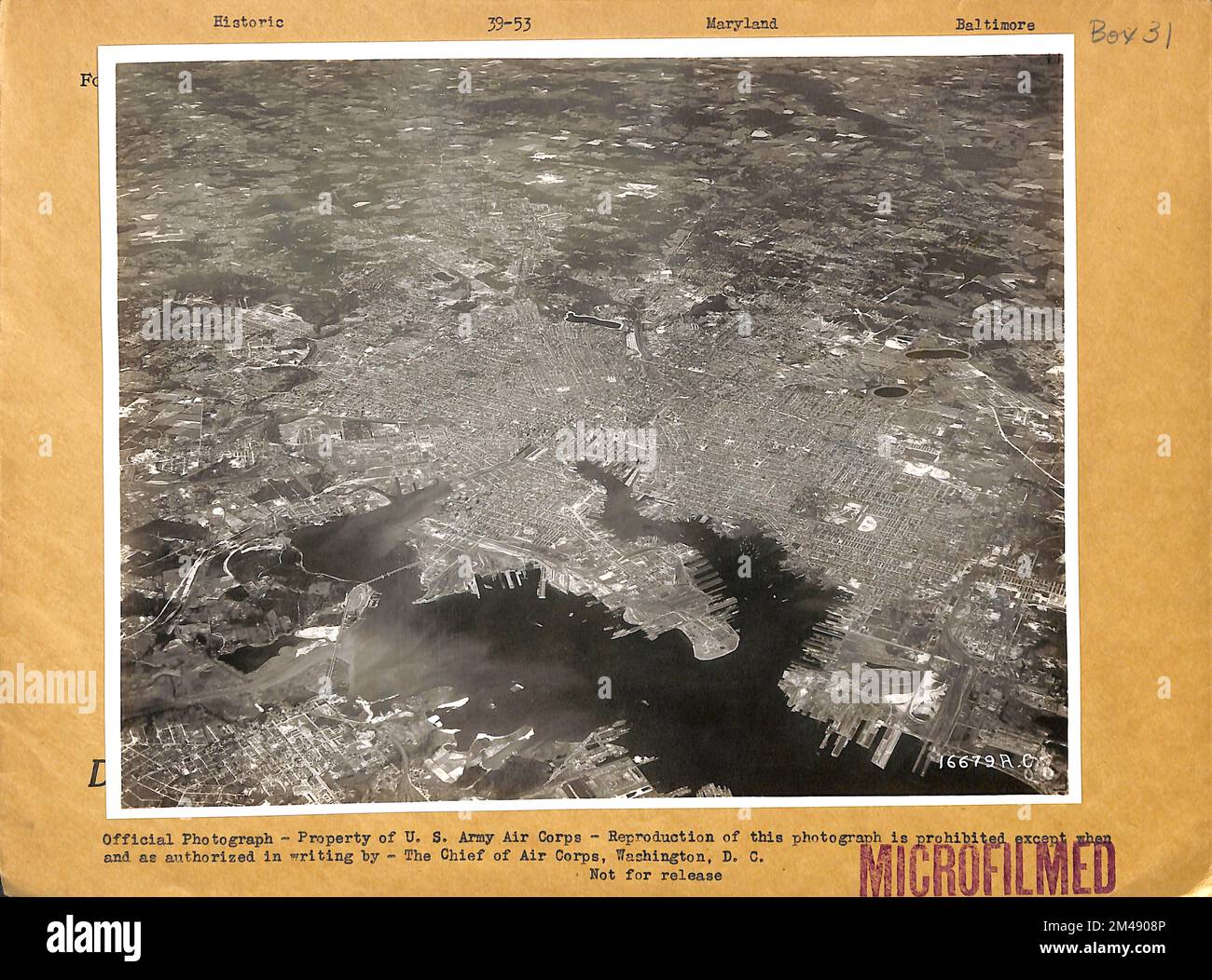 Baltimore, Maryland, from 20,000 Feet Altitude. Original caption ...