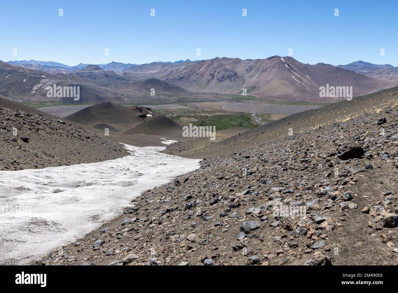 View of the breathtaking landscape at Paso Vergara in Argentina while ...