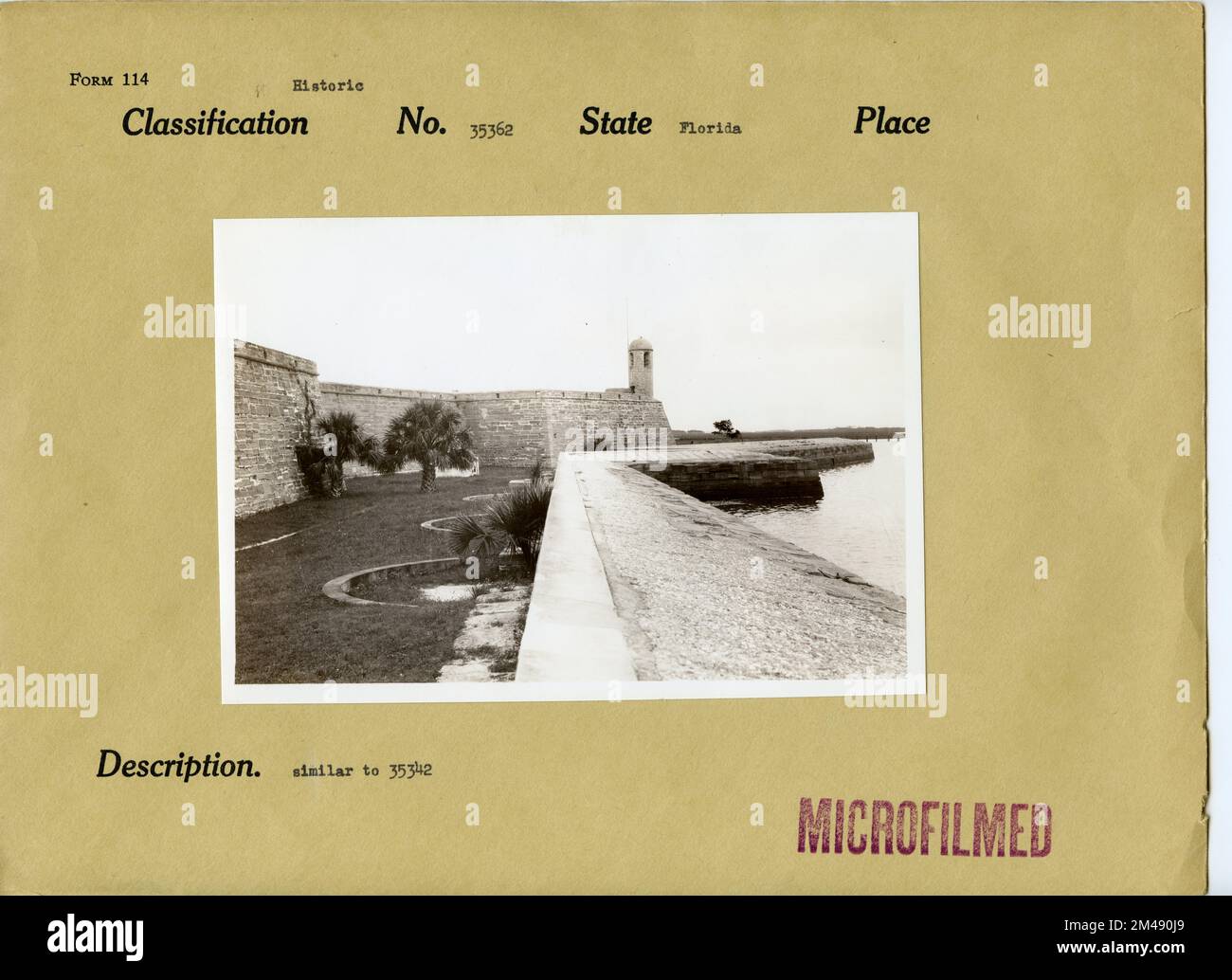 Side View of Fort Marion at St. Augustine, Florida Showing Watch Towers ...