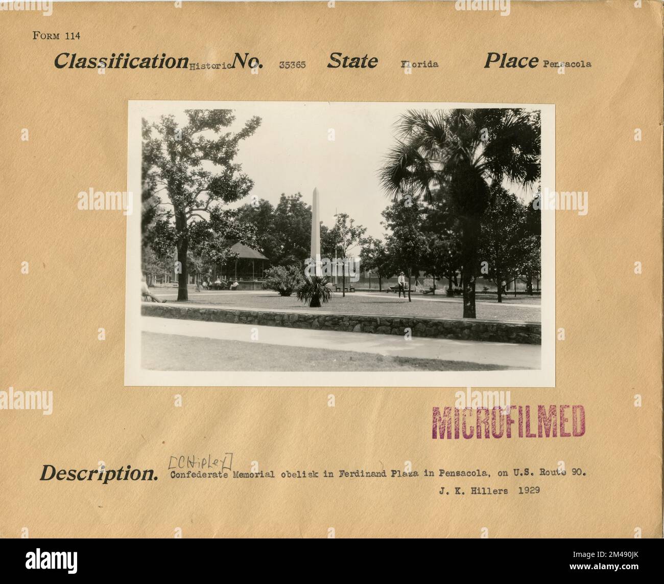 Confederate Memorial Obelisk in Ferdinand Plaza in Pensacola. Original ...