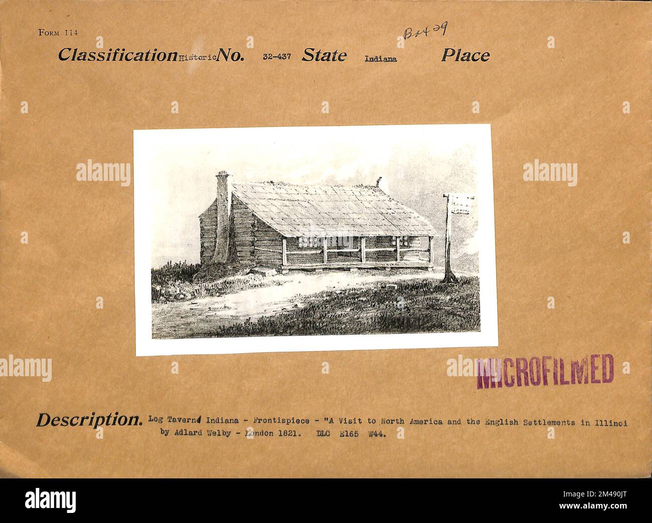 Log Tavern Indiana. Original caption: Log Tavern Indiana - Frontispiece ...