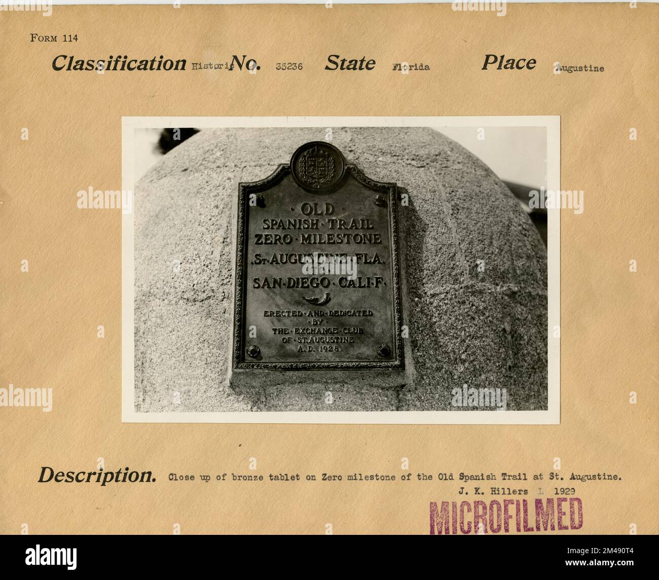 Close Up of Bronze Tablet on Zero Milestone of the Old Spanish Trail at ...
