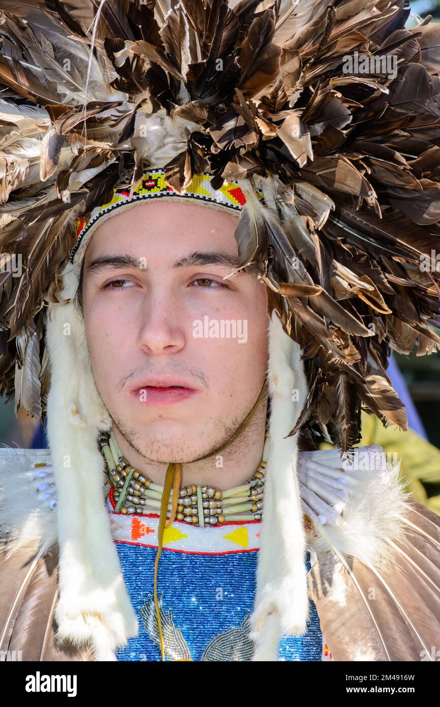 Canadian First Nations. The image was taken during the celebrations for ...