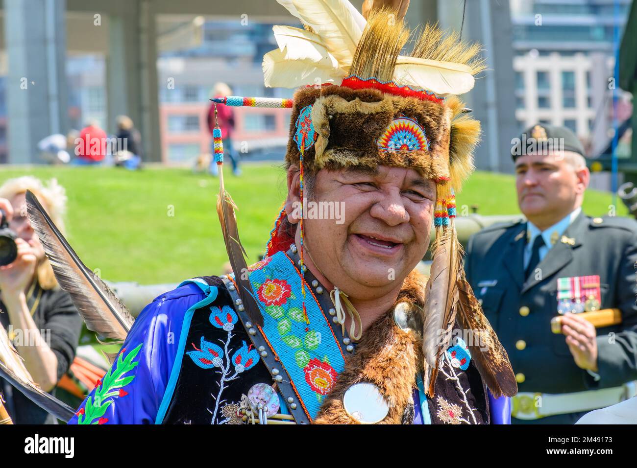 Canadian First Nations. The image was taken during the celebrations for ...
