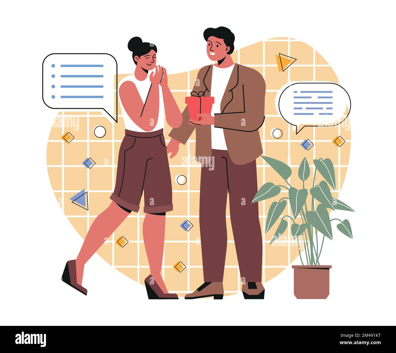 People giving and receiving gift Stock Vector Image & Art - Alamy