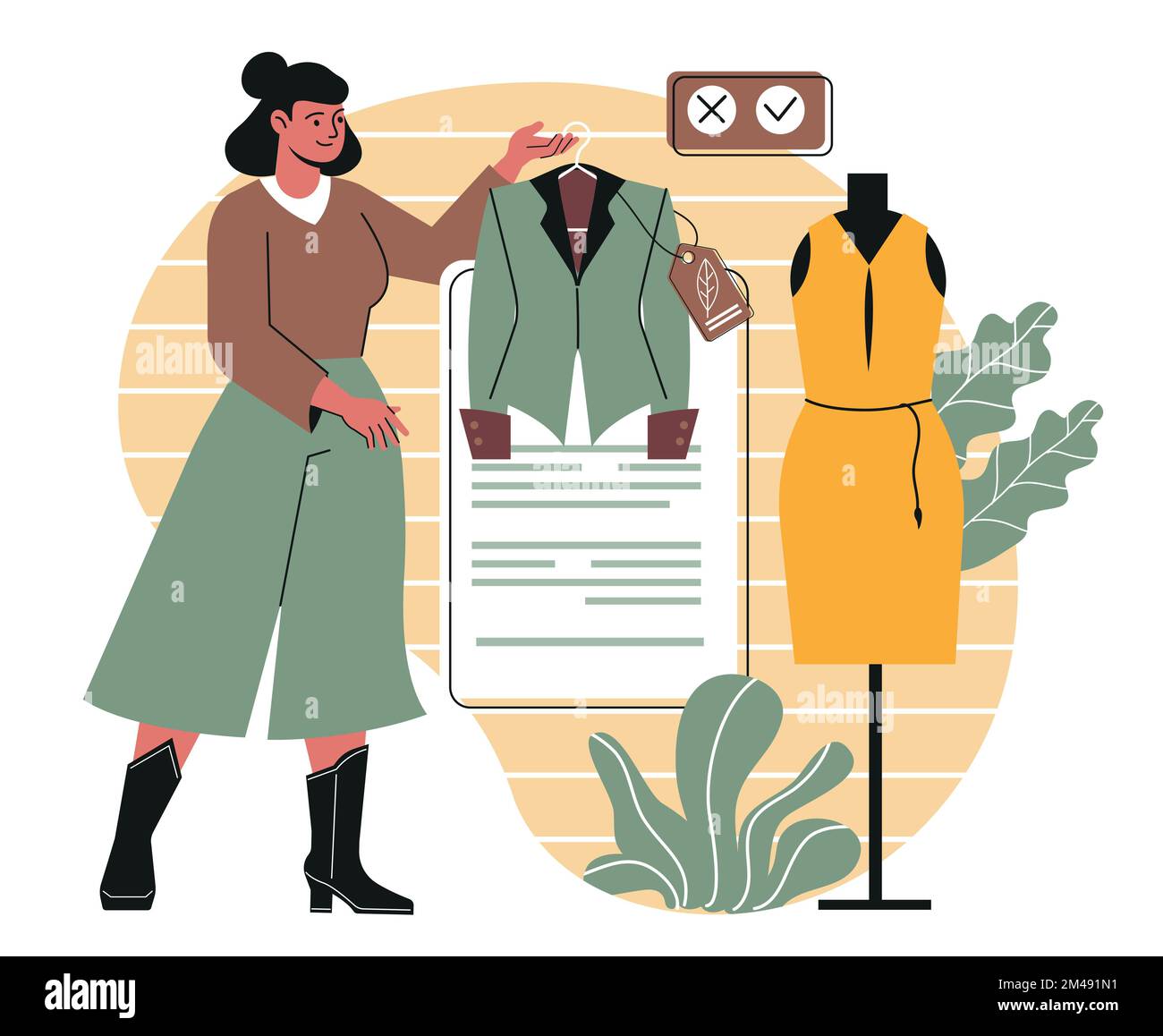 Sustainable fashion label clothes Stock Vector Images - Alamy