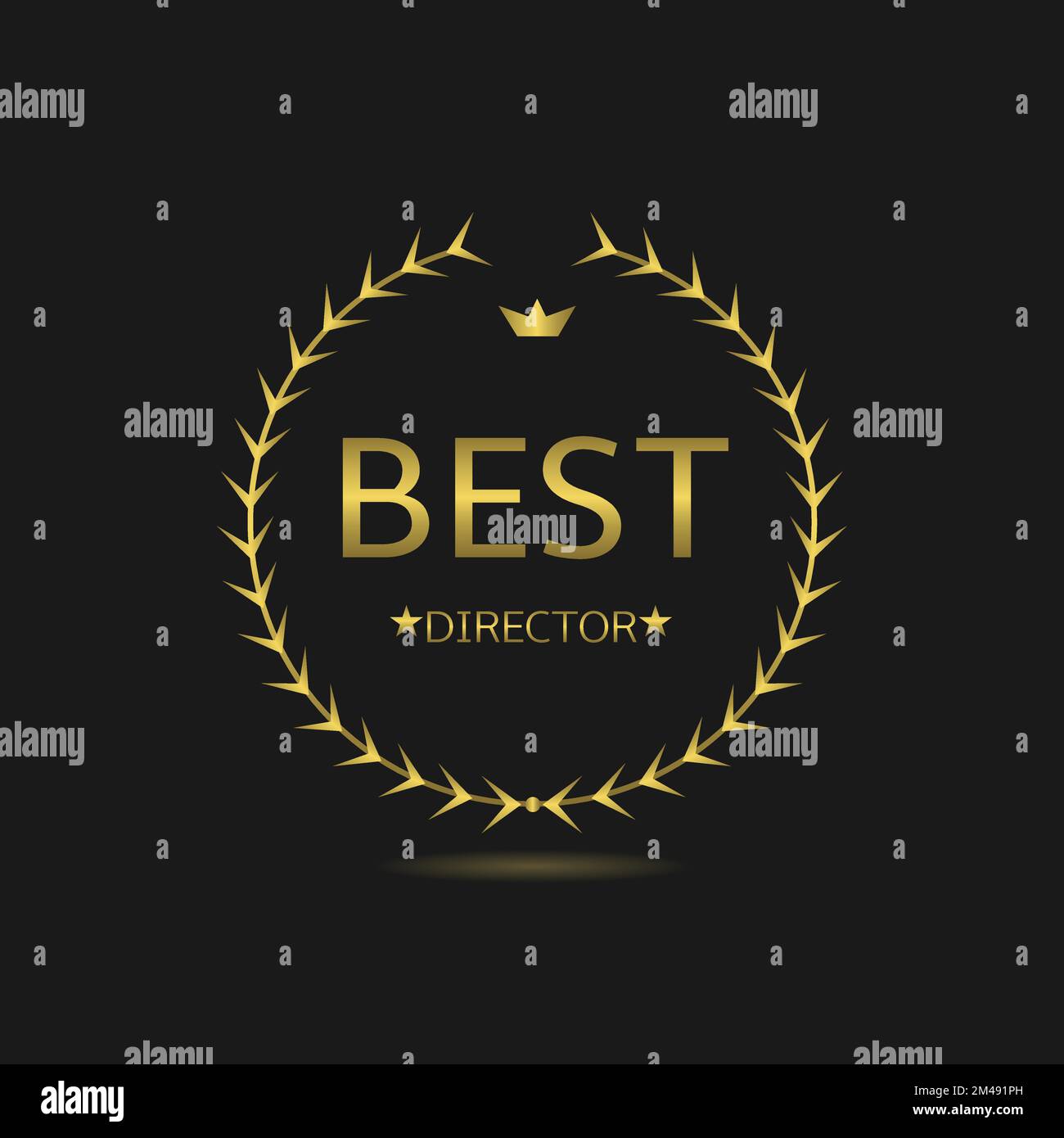 Best director golden laurel wreath vector label Stock Vector Image ...