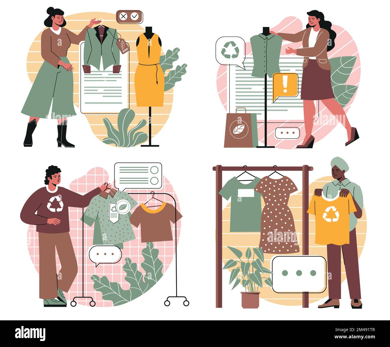 Sustainable fashion label clothes Stock Vector Images - Alamy