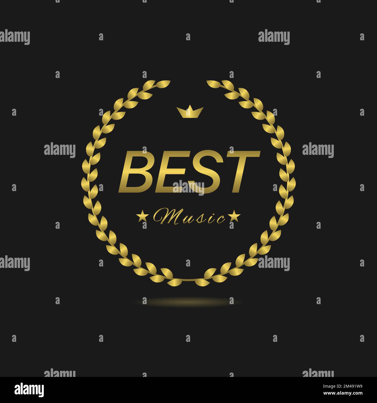 Best music award golden laurel wreath Vector Stock Vector Image & Art ...