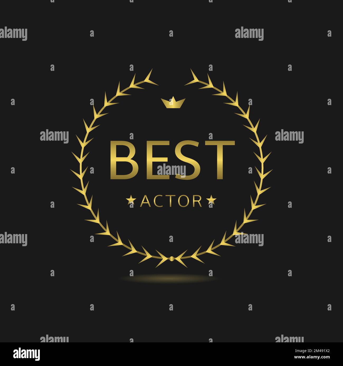 Best actor Golden laurel wreath vector label Stock Vector Image & Art ...