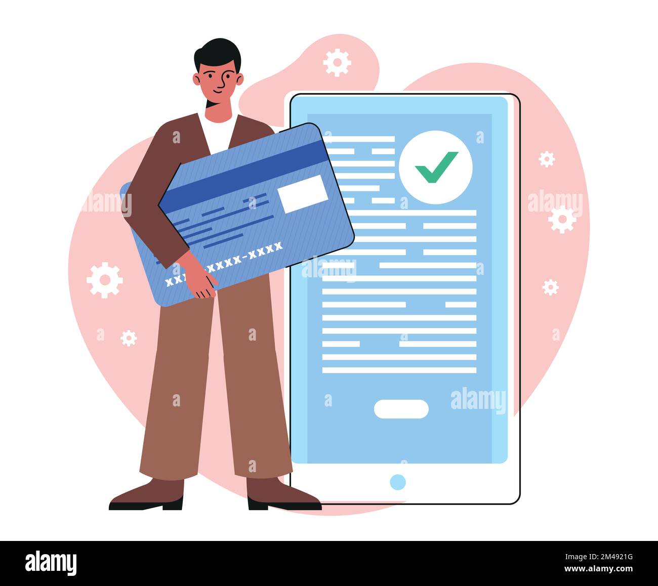 Composition credit card smartphone Stock Vector Images - Alamy