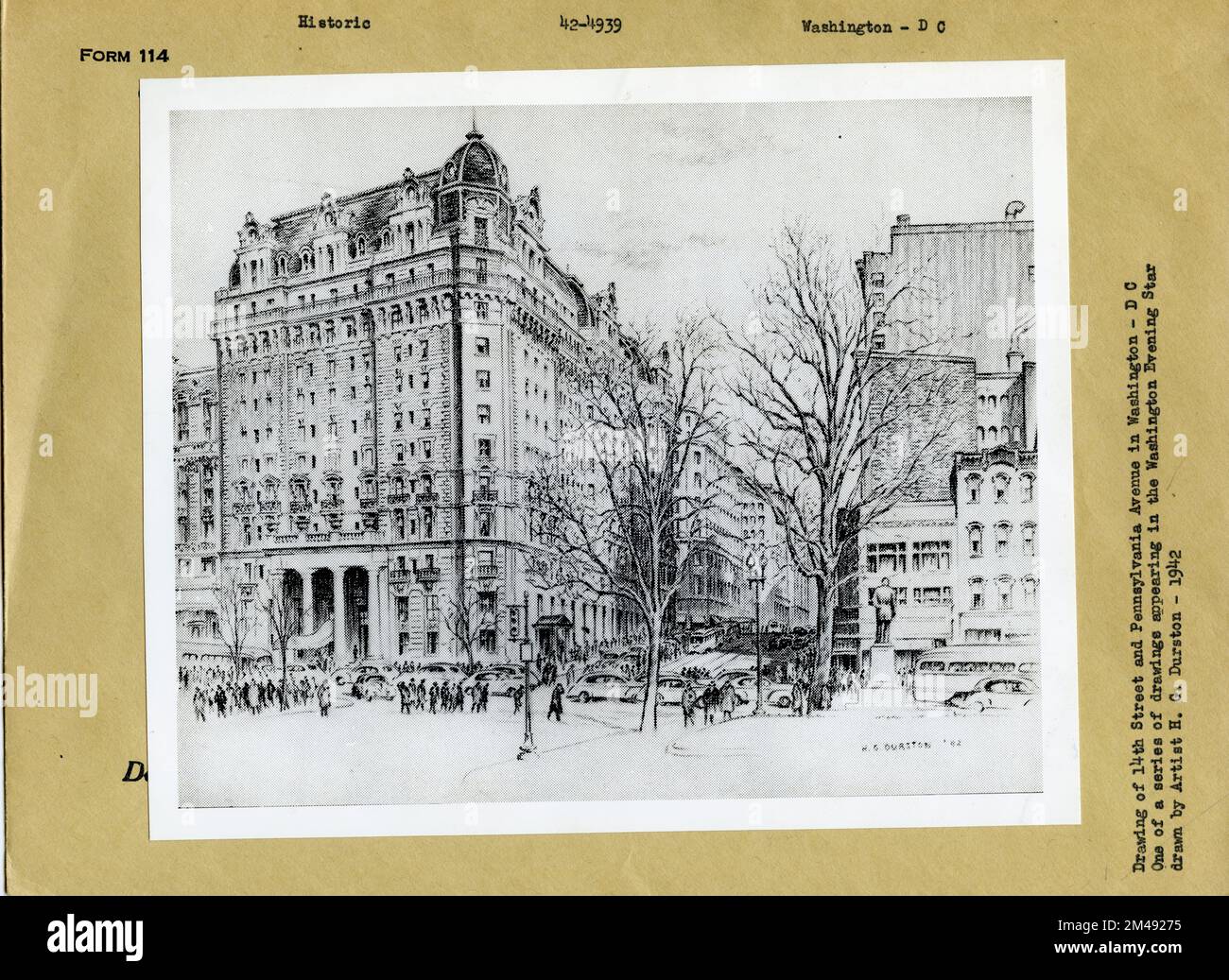 Drawing of 14th Street and Pennsylvania Avenue in Washington, DC ...