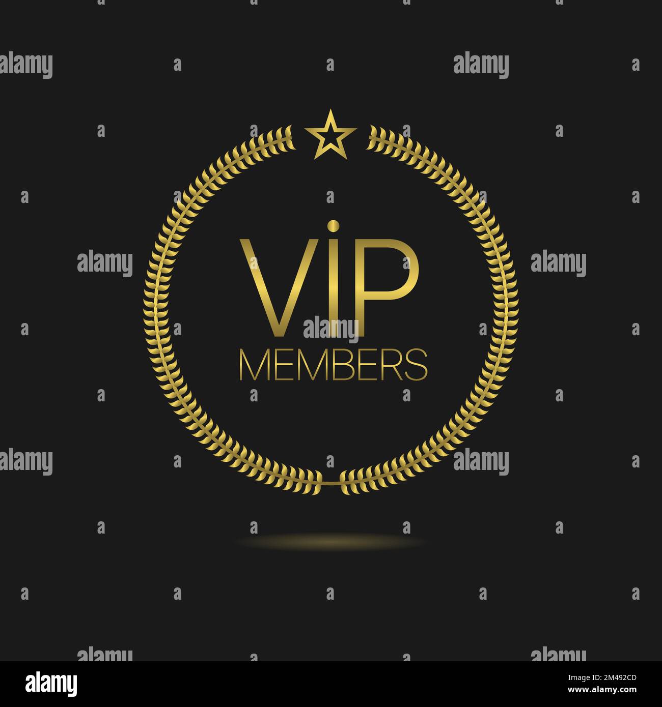 Vip member golden laurel wreath vector label Stock Vector Image & Art ...