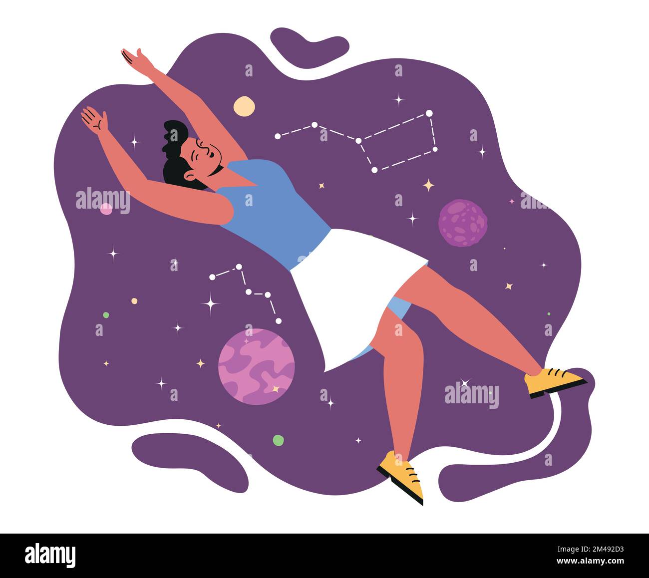 Person flying in space Stock Vector Image & Art - Alamy