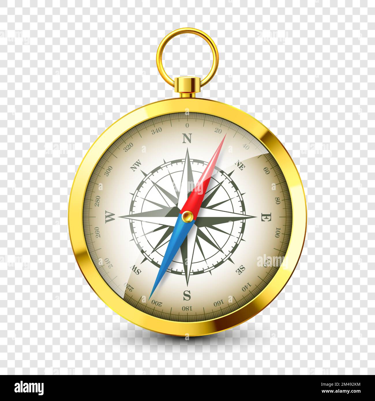 Realistic golden vintage compass with marine wind rose and cardinal ...