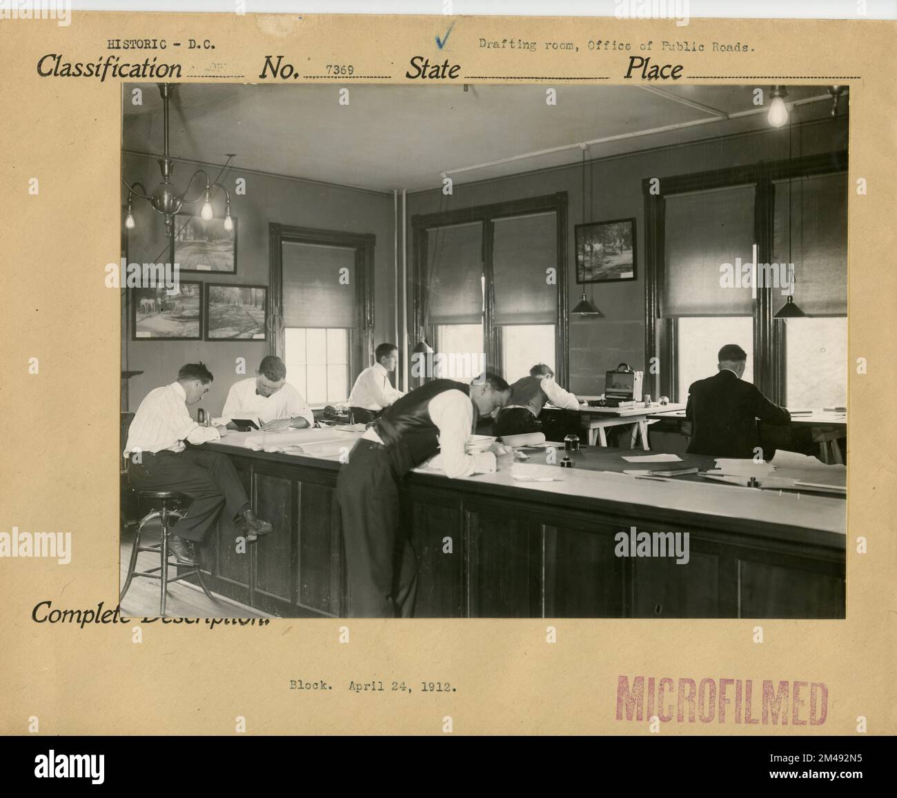 Drafting Room, Office of Public Roads. State: Washington, D. C Stock ...