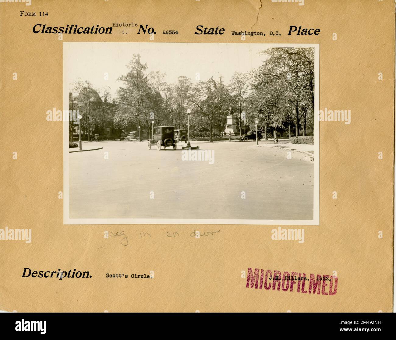 Scott's Circle. Original caption: Scott's Circle. J. K. Hillers. 1922 ...