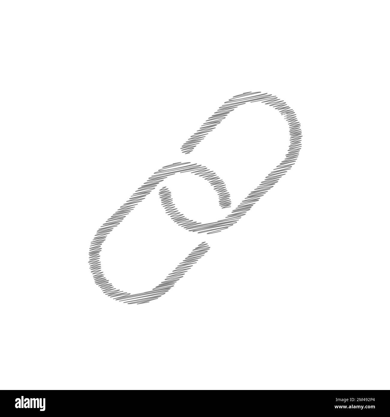 Link white sketch vector icon. Link icon vector for web, computer and ...