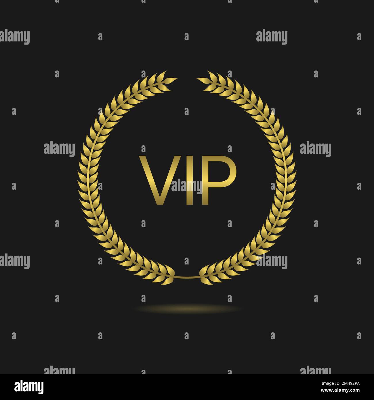Vip golden laurel wreath vector label Stock Vector Image & Art - Alamy