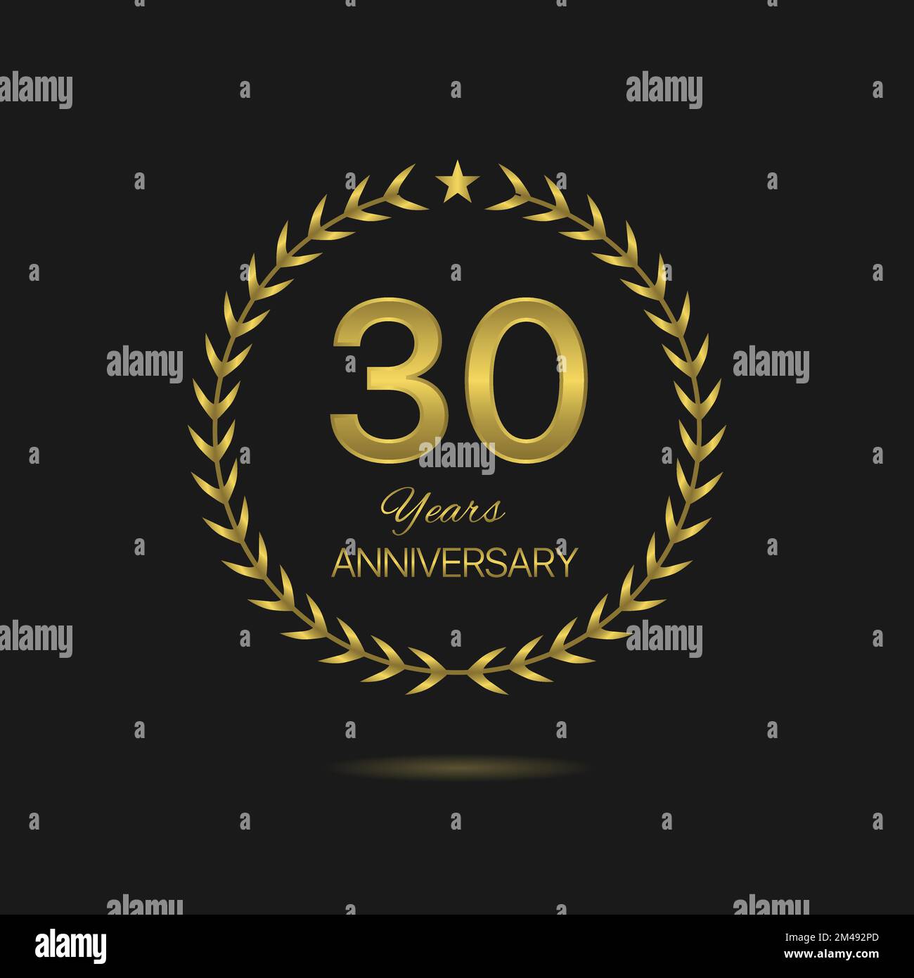 Thirty years Anniversary golden laurel wreath label Stock Vector Image ... Thirty years Anniversary golden laurel wreath label Stock Vector Image ...