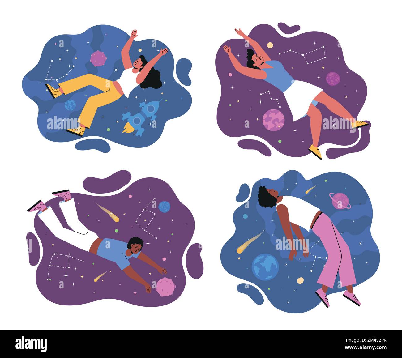 People floating in space Stock Vector Images - Alamy