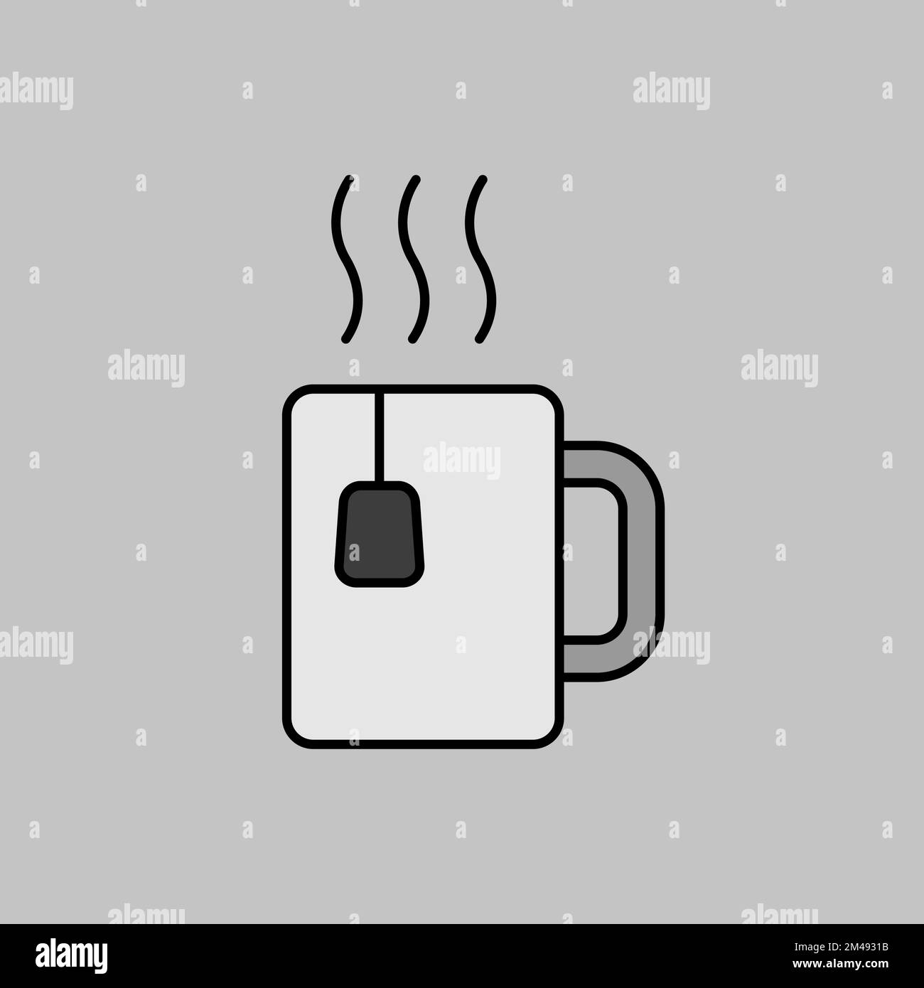 Tea Cup outline grayscale icon. Workspace sign. Graph symbol for your ...