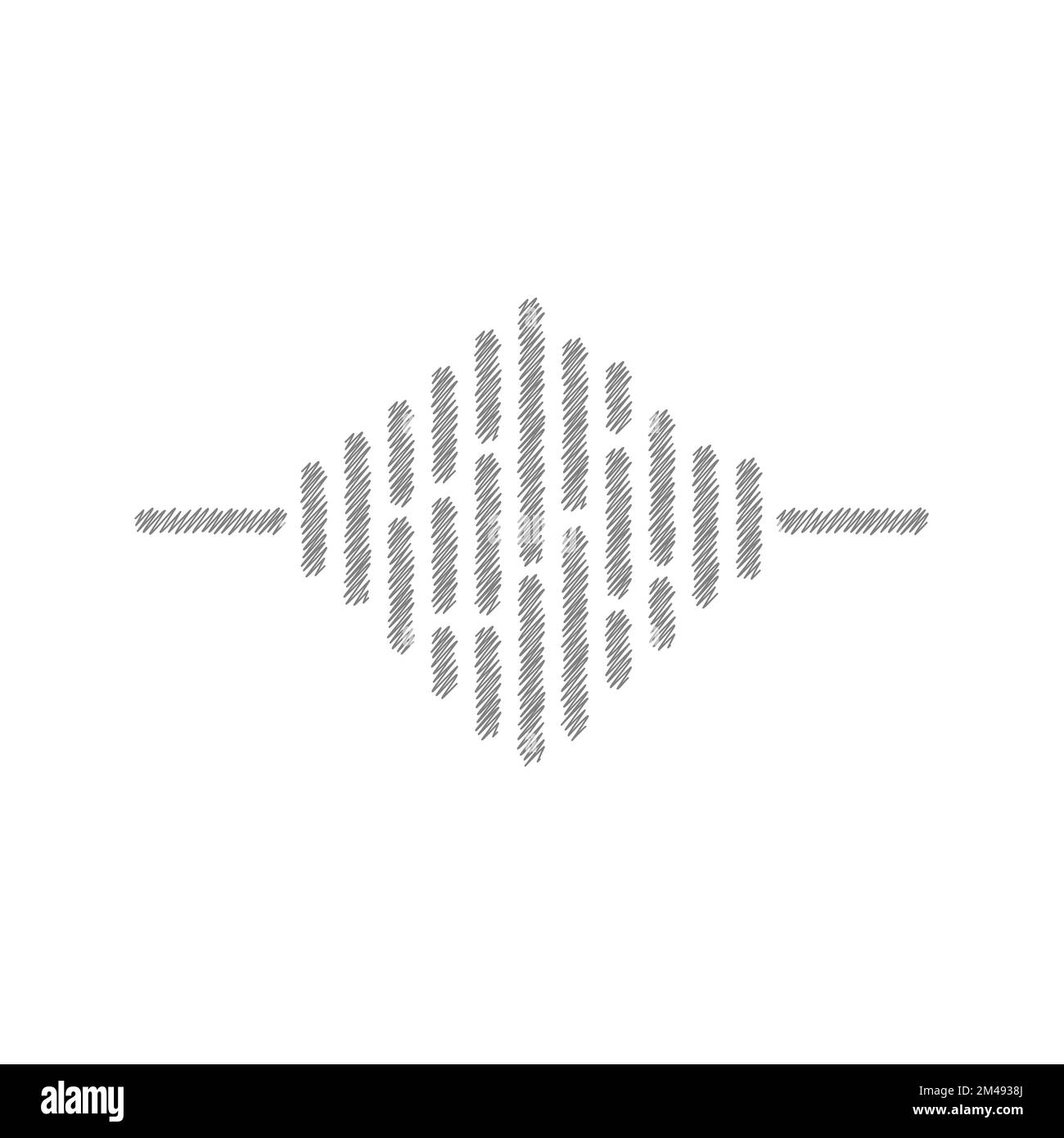 Sound wave white sketch vector icon. Sound wave equalizer sign Stock ...