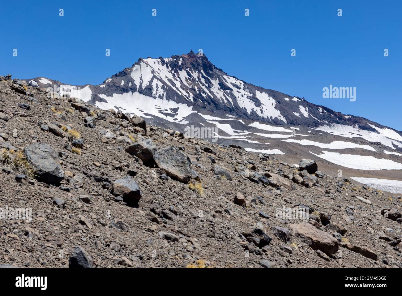 View of the breathtaking landscape at Paso Vergara in Argentina while ...