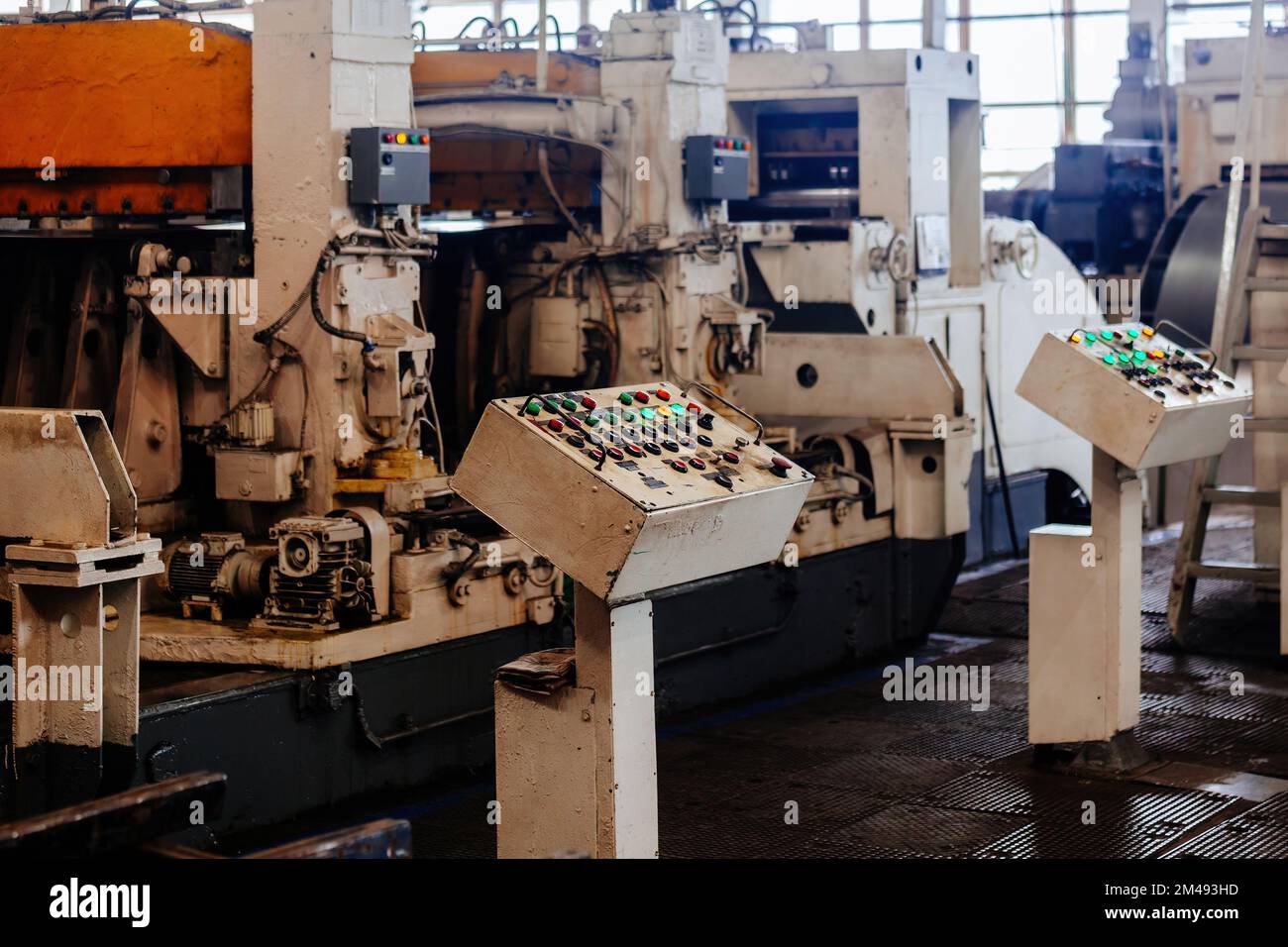 Control panel with buttons of industrial machinery Stock Photo - Alamy