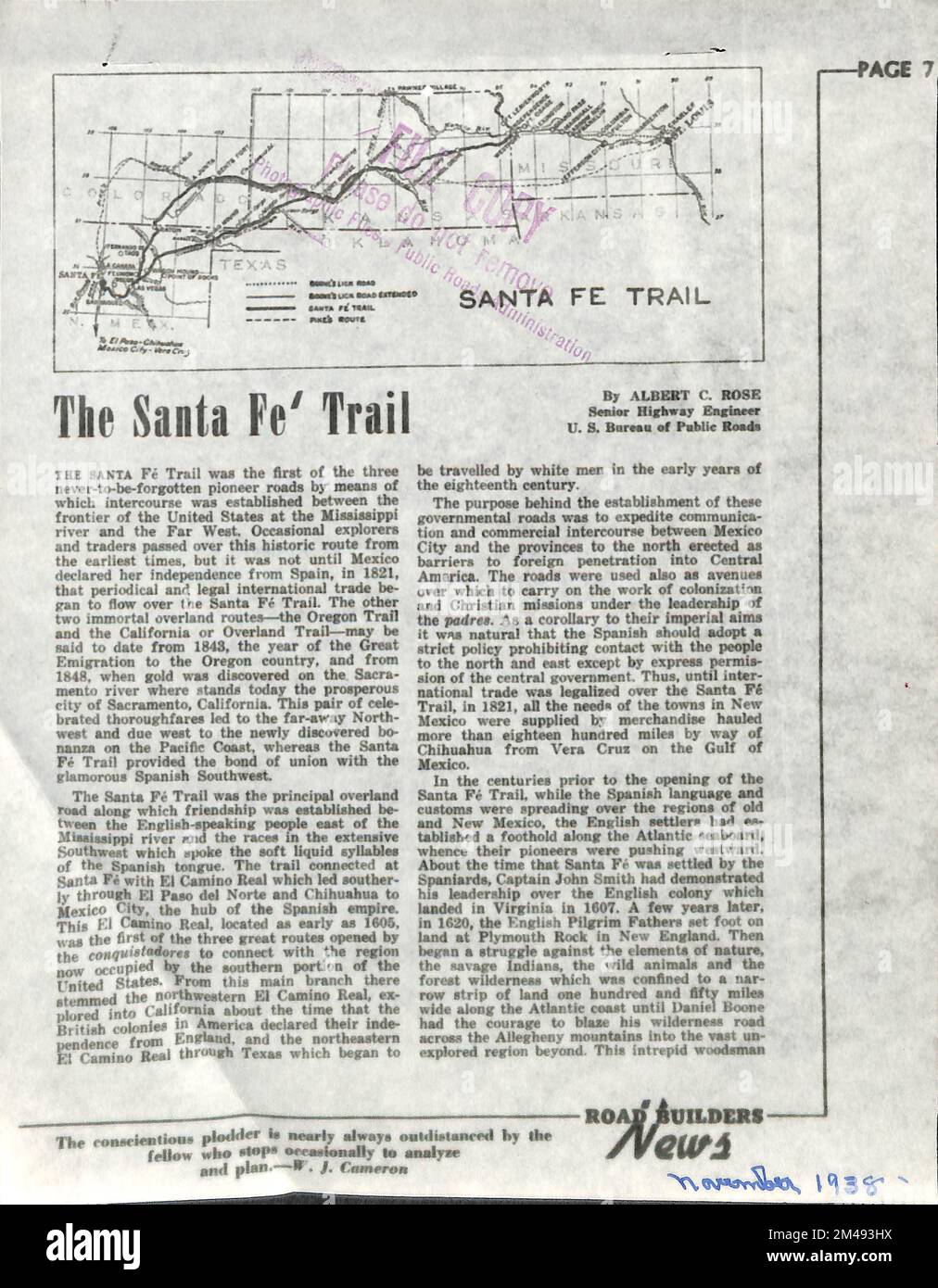 The Santa Fe Trail, Part One. Original caption: Road Building News ...